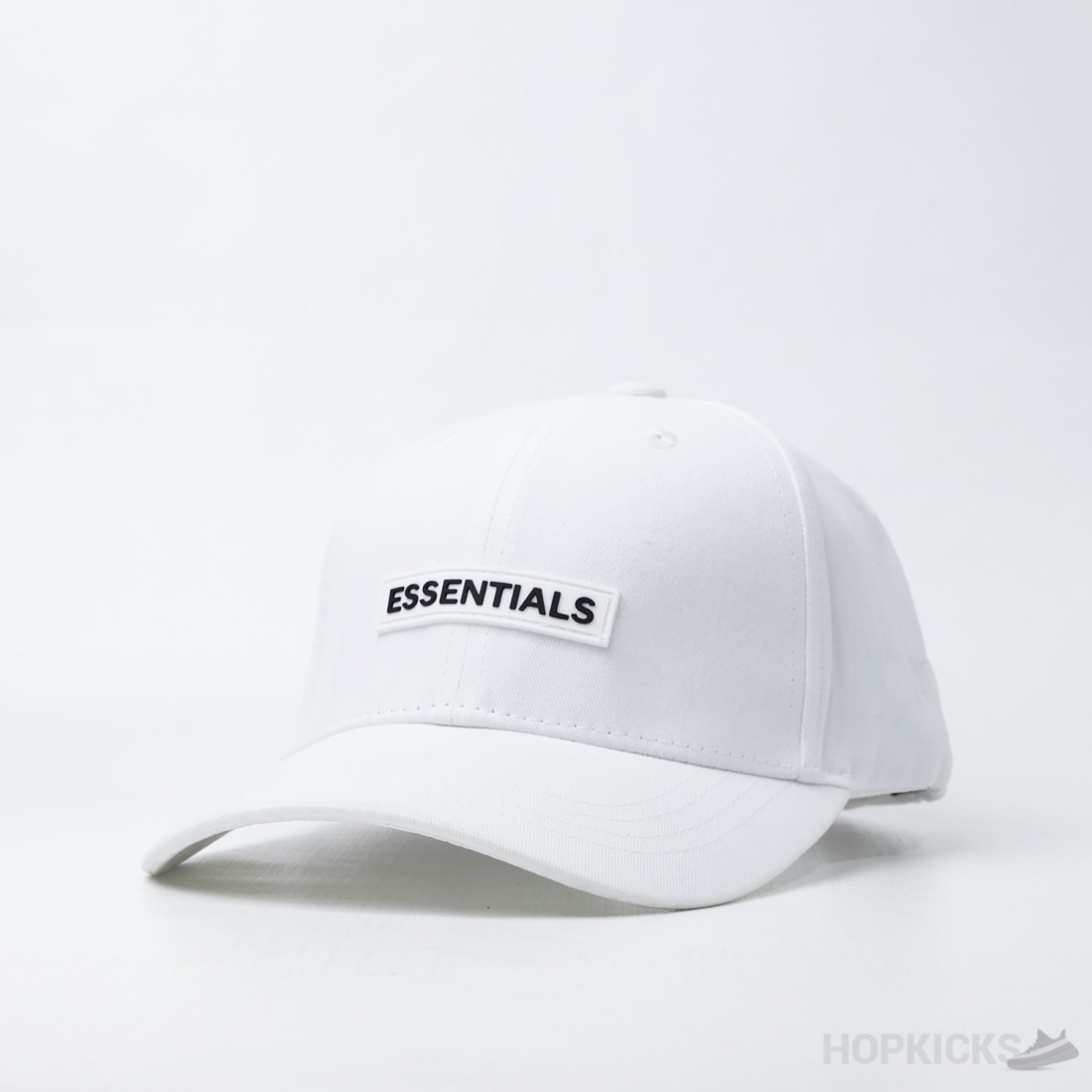 Essentials Baseball Black Logo White Cap